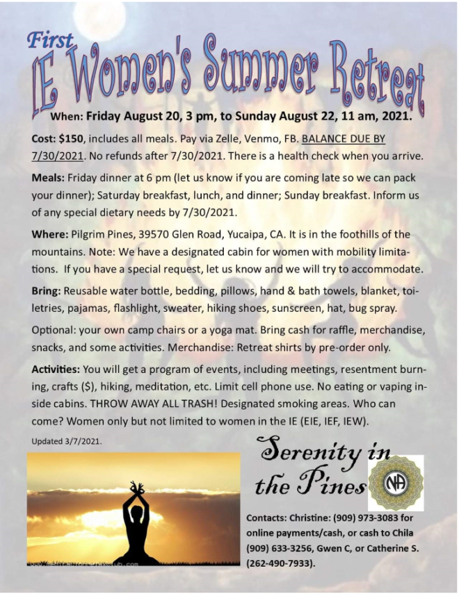 Announcements – Events – West End Area of Narcotics Anonymous